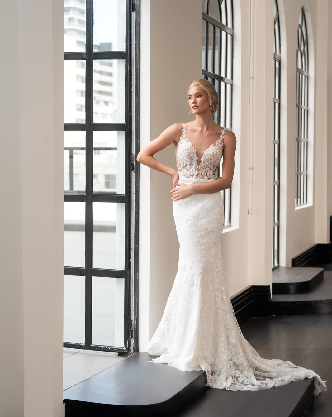 Sheath bridal dress designer wedding gown | Jessica Couture – Jessica ...