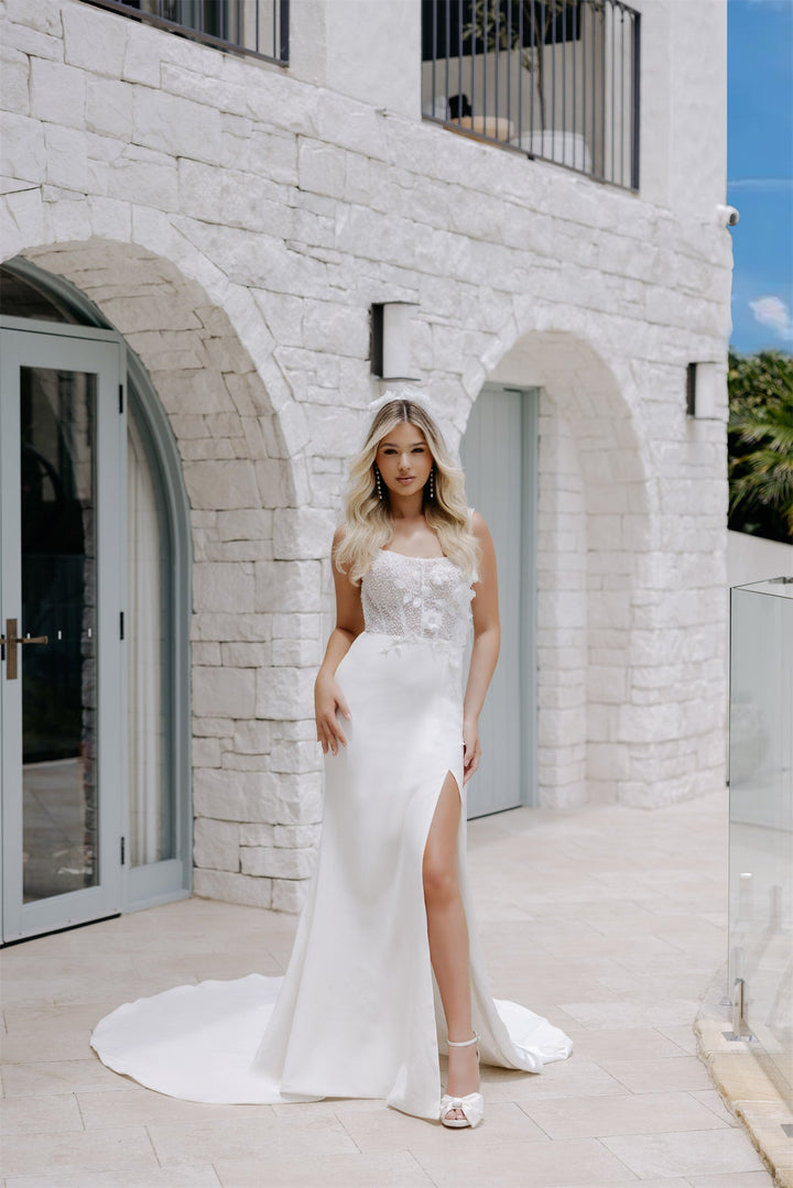 Sheath bridal dress designer wedding gown | Jessica Couture – Jessica ...
